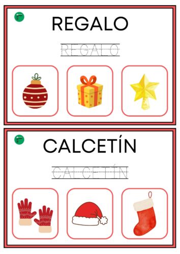 Tarjetas de lectoescritura para aprender vocabulario navideño ...