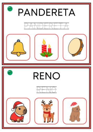 Tarjetas de lectoescritura para aprender vocabulario navideño ...