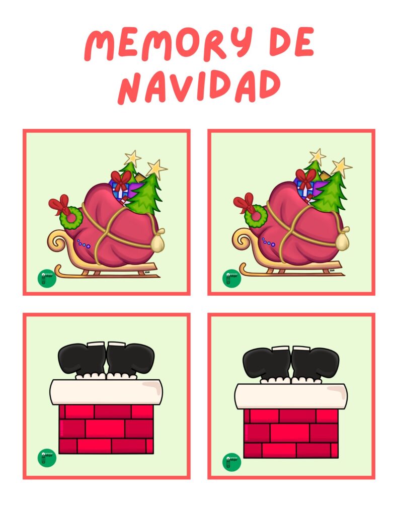 Juego de cartas: Memory de Navidad - Orientacion Andujar