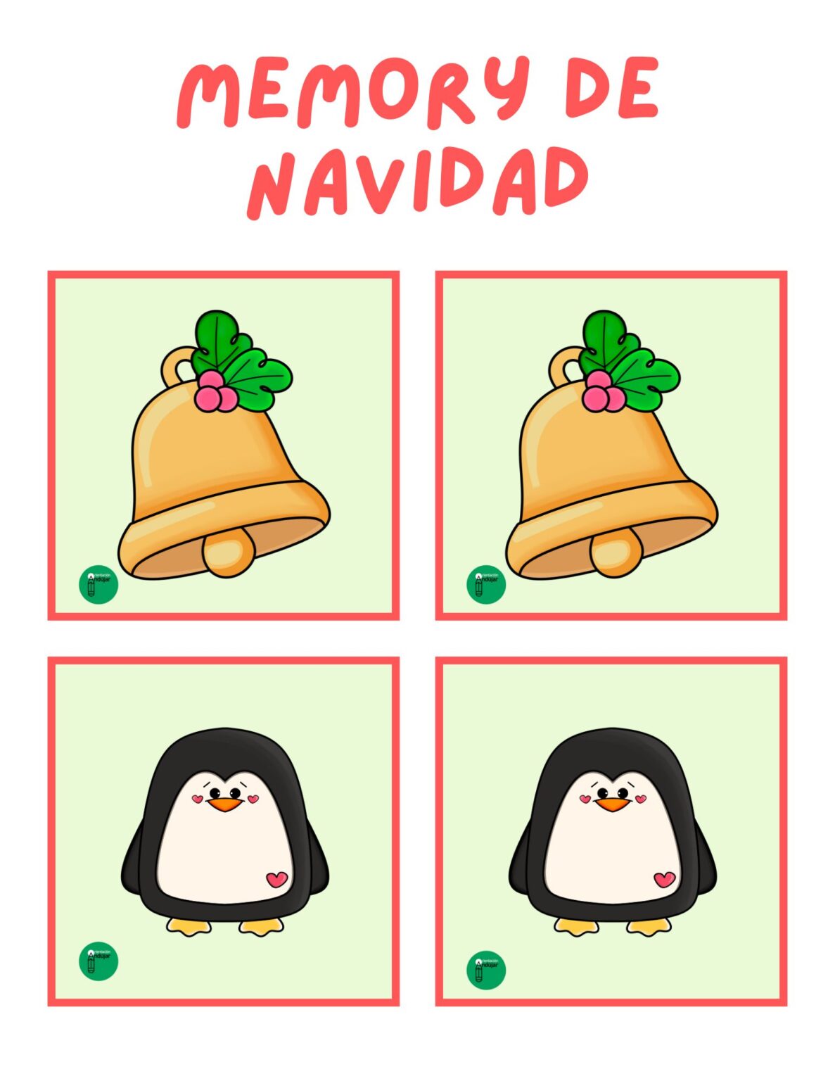 Juego de cartas: Memory de Navidad - Orientacion Andujar