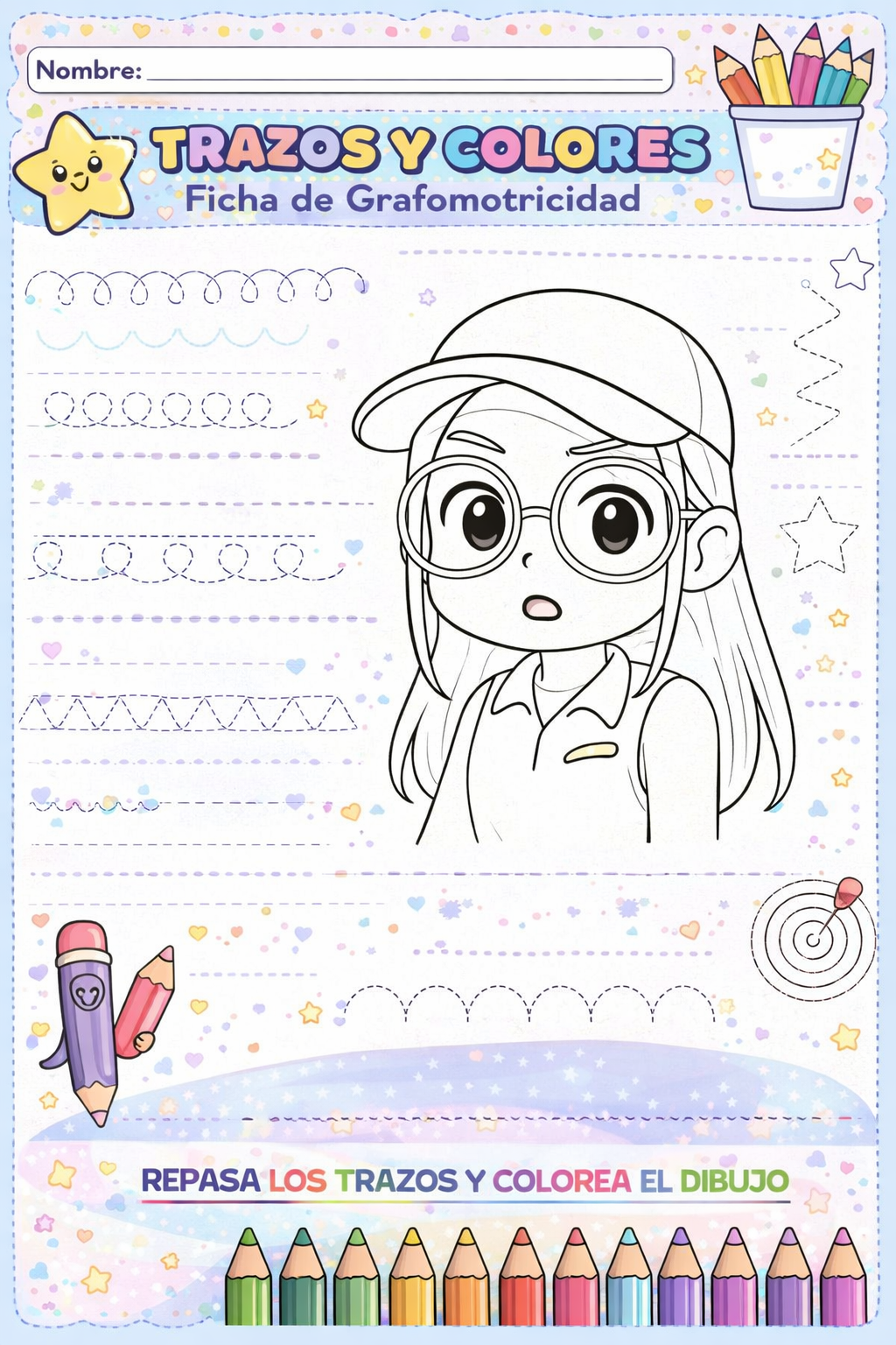 Nuevo cuaderno Guerreras K-pop grafo Colorea y traza - Orientacion Andujar