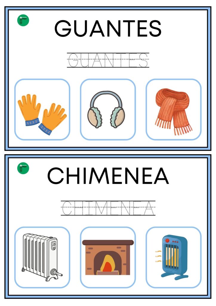 Tarjetas de lectoescritura con palabras de invierno: Lee, escribe y ...