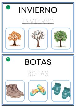 Tarjetas de lectoescritura con palabras de invierno: Lee, escribe y ...