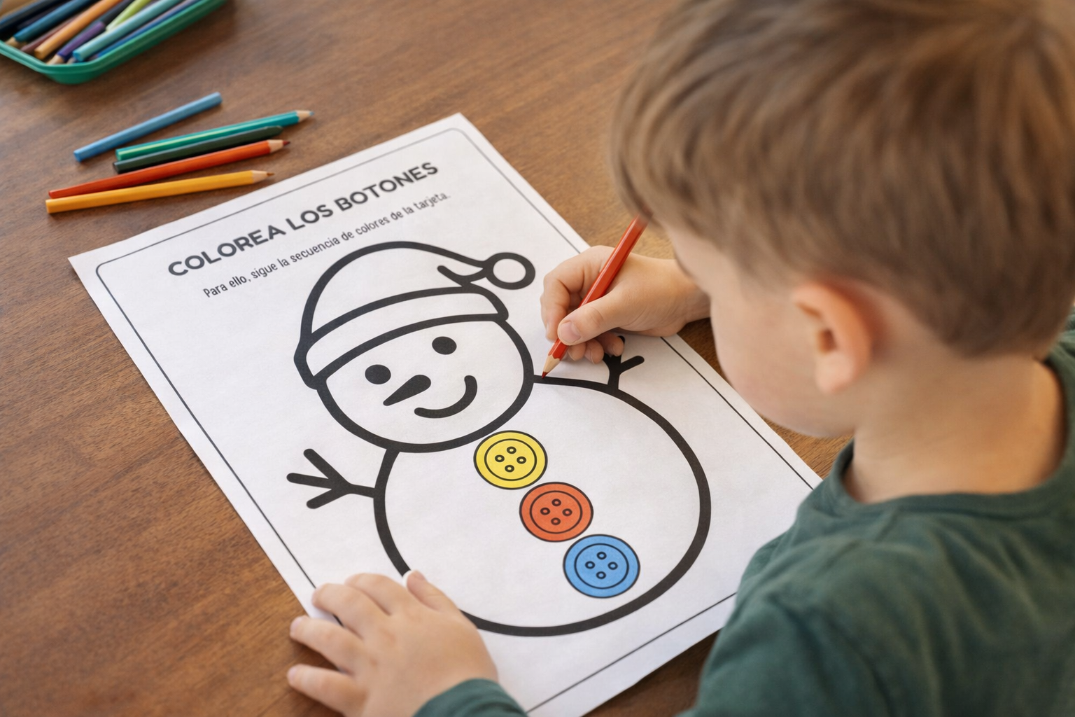 Actividad de atención Infantil con secuencia de colores: Los botones ...