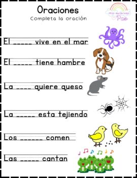 Fichas de oraciones para niños en PDF: refuerza la comprensión lectora ...
