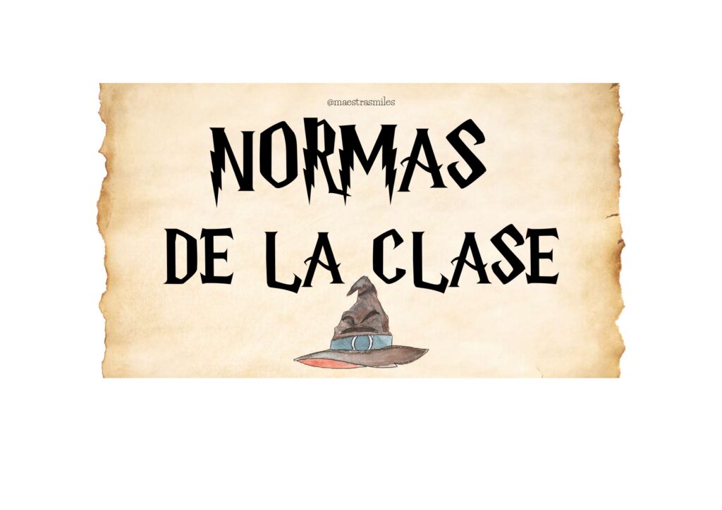 Normas de clase + niveles de voz diseño Harry Potter - Orientacion Andujar