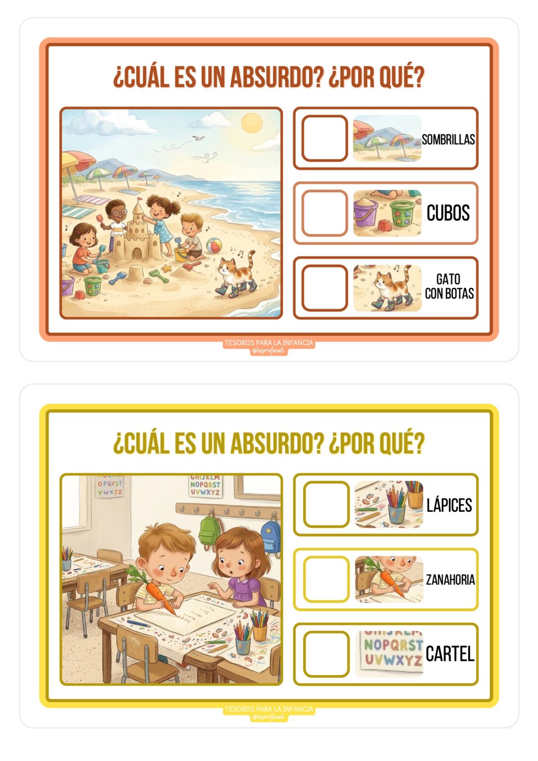 20 ABSURDOS VISUALES en bonitas tarjetas - Orientacion Andujar