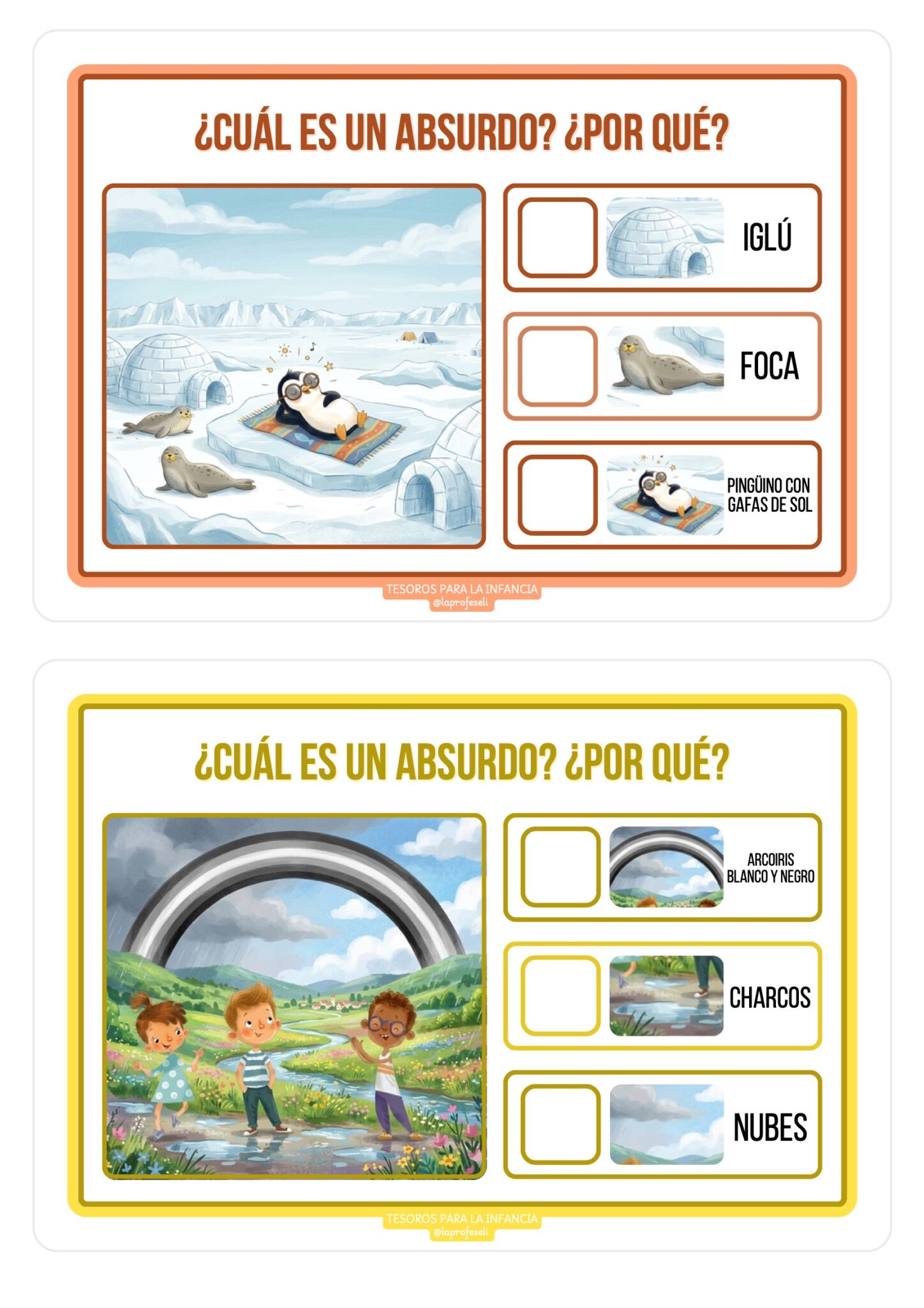 20 ABSURDOS VISUALES en bonitas tarjetas - Orientacion Andujar