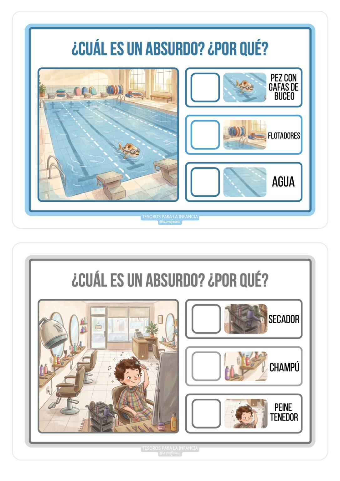 20 ABSURDOS VISUALES en bonitas tarjetas - Orientacion Andujar