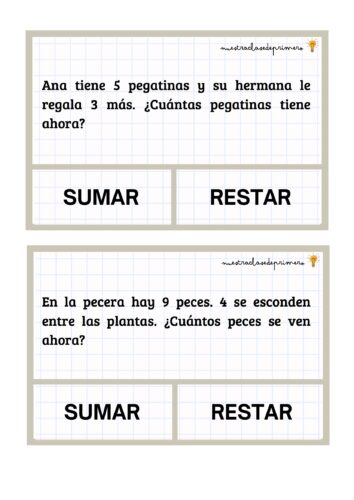 Problemas sencillos de sumas y restas - Orientacion Andujar