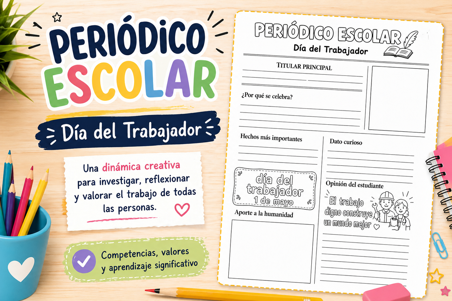 Periódico escolar por el Día del Trabajador - Orientacion Andujar