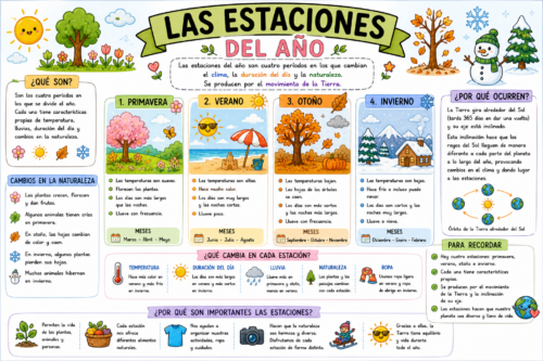 Primaria Lámina didáctica Las estaciones del Año - Orientacion Andujar